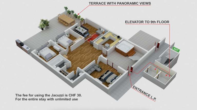 Design Penthouse Rooftop Loft, 190sq, 2 Panorama Terrace, Hot Tub, 1min ...