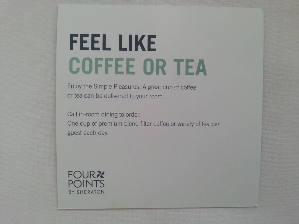 "Feel like Coffee or Tea?" Four Points by Sheraton Panoramahaus ...