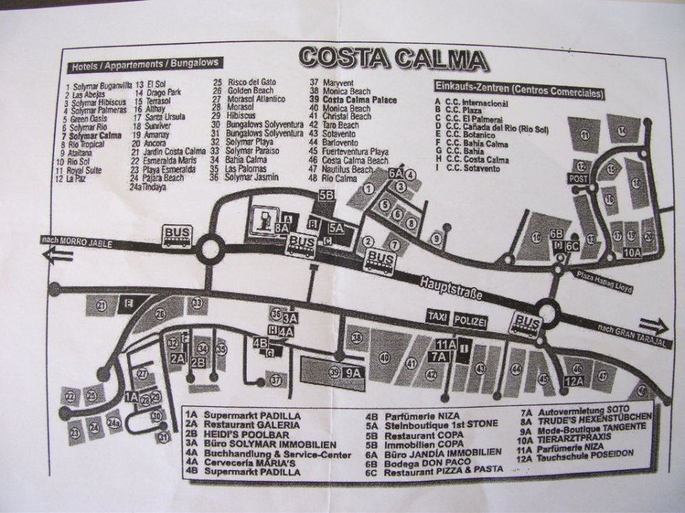 "Ortsplan von Costa Calma" SBH Hotel Taro Beach (Costa Calma ...