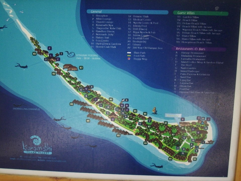 "Karte der Insel" Kuramathi Maldives (Rasdhoo) • HolidayCheck (Alif ...