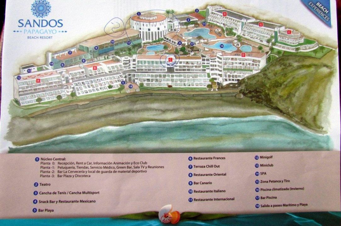 "Hotel map" Sandos Papagayo Beach Resort (Playa Blanca) • HolidayCheck ...