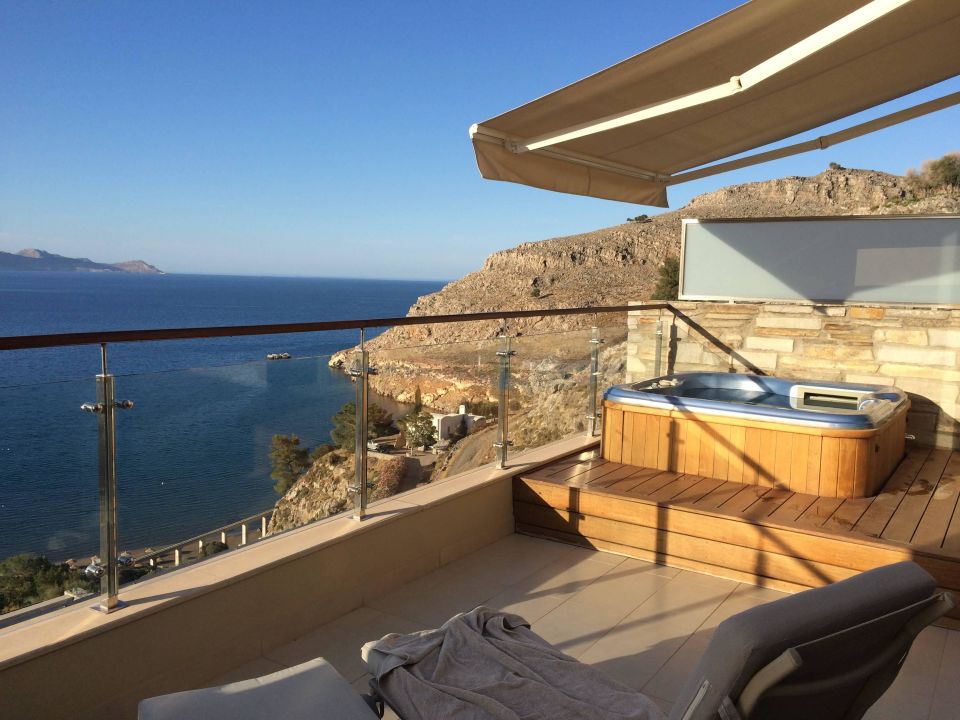 "Der Balkon unseres Deluxe-Zimmers" Lindos Blu, Luxury Hotel & Suites ...