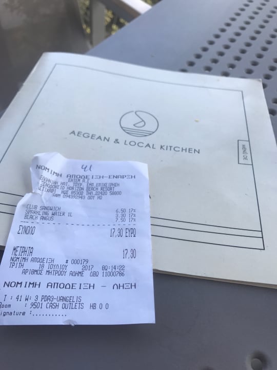 "Rechnung Bar" Hotel Horizon Beach Resort (Mastichari) • HolidayCheck ...