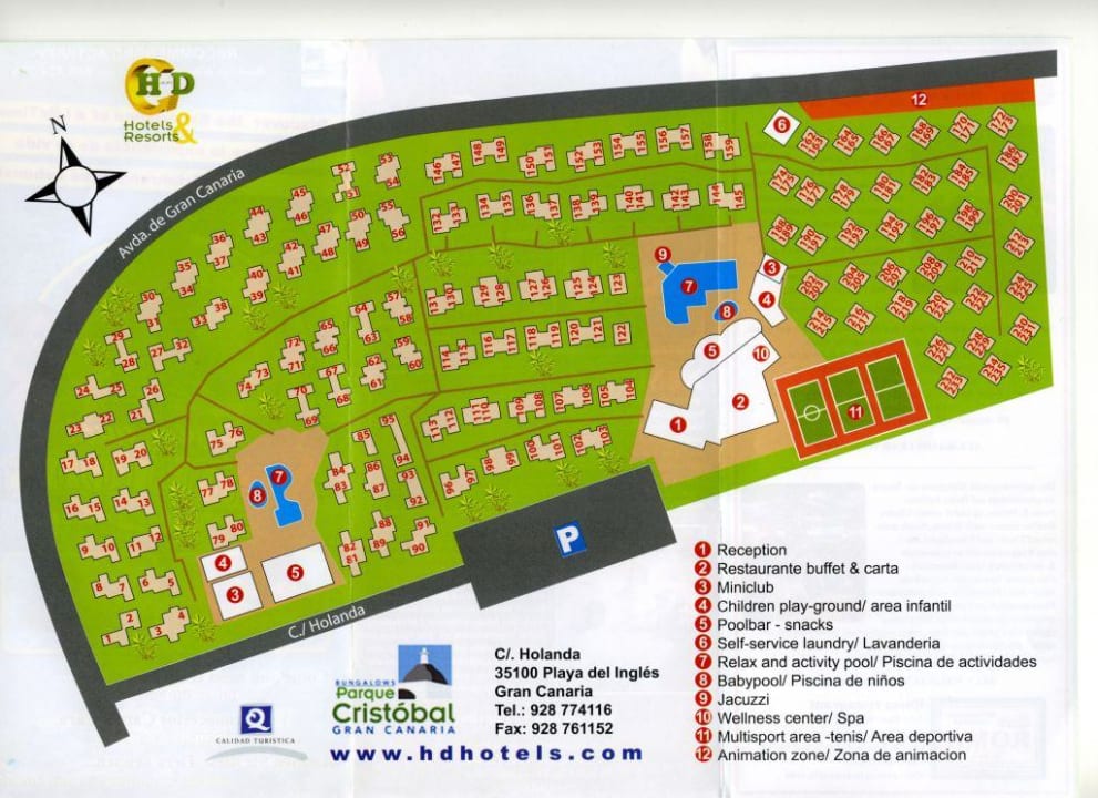 "Lageplan" HD Bungalows Parque Cristobal Gran Canaria (Playa del Ingles ...