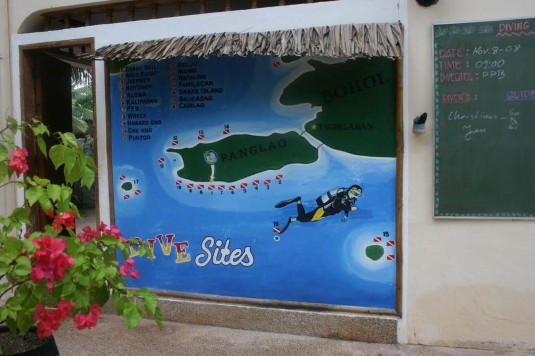 "Karte der Dive Sites im B..." Hotel Bohol Sea Resort (Panglao Island ...