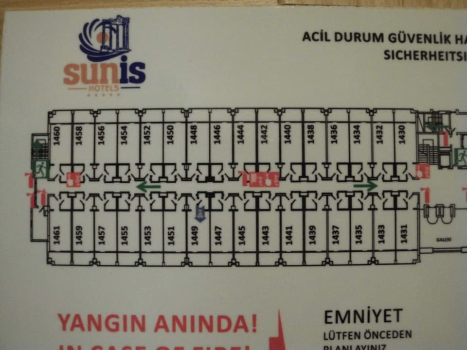 "Zimmerplan 4. Etage" Sunis Kumköy Beach Resort Hotel & Spa (Side ...